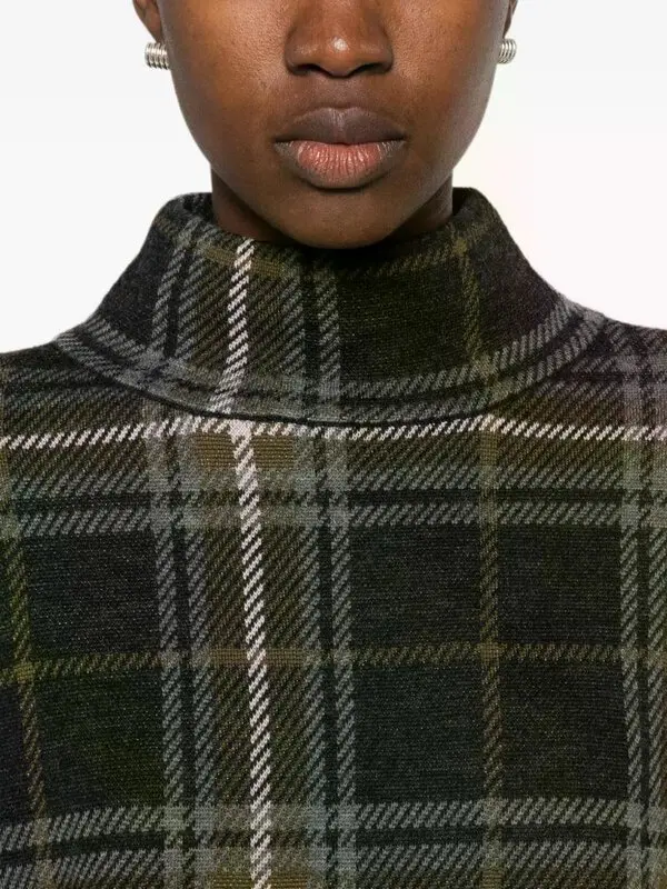 Eric Bompard Tartan Mock-neck Sweater