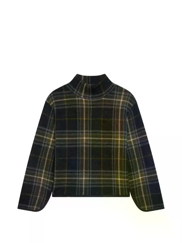 Eric Bompard Tartan Mock-neck Sweater - Grey