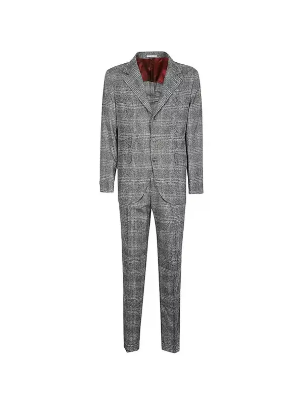 Brunello Cucinelli Prince Of Wales Check Suit - Grey