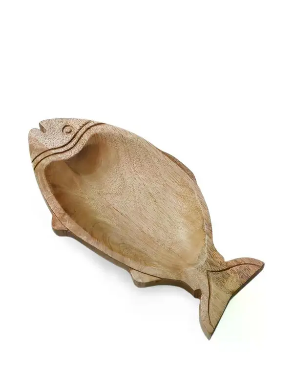 CU I SEEYOU Fish-shaped Wooden Tray - Brown