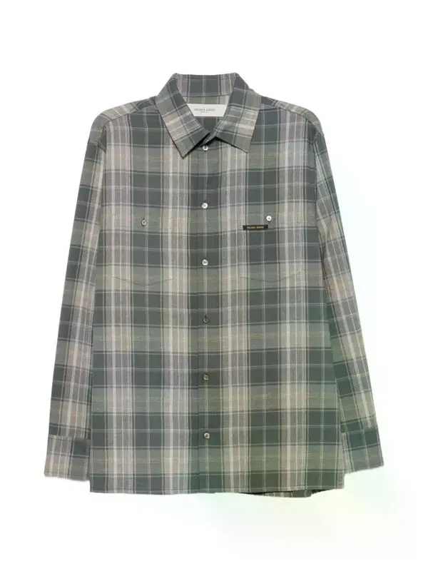 GOLDEN GOOSE Check-pattern Logo-patch Shirt - Grey