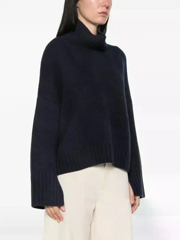 Soft Goat Roll-neck Ribbed-trim Sweater