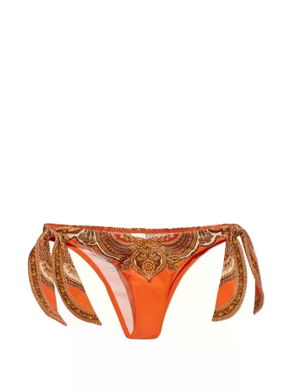 Zimmermann Mahon Scarf Tie Pant Bikini Bottoms - Orange