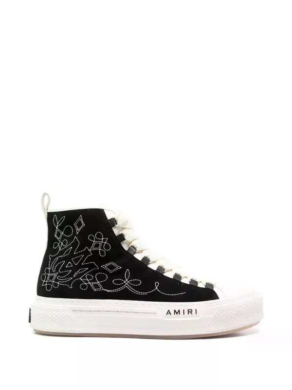Amiri Western Ma Court Hi Sneakers - Black