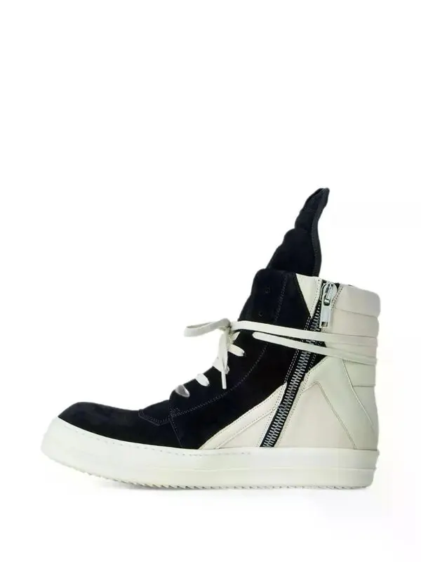 Rick Owens Geobasket Panelled Suede Boots
