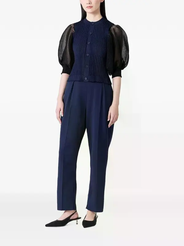 CFCL Ribbed Puff-sleeve Cardigan
