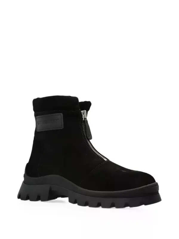 Dsquared2 Zip-front Leather Ankle Boots - Black