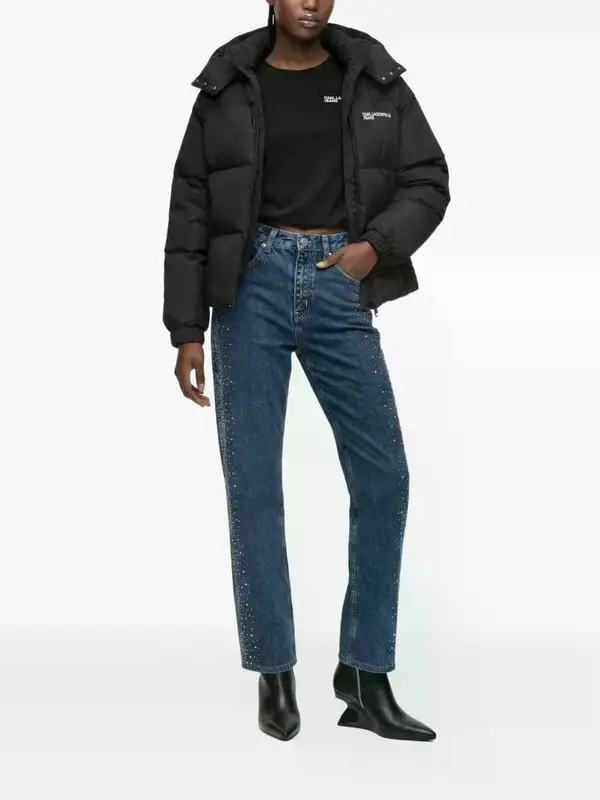 Karl Lagerfeld Logo-print Puffer Jacket - Black