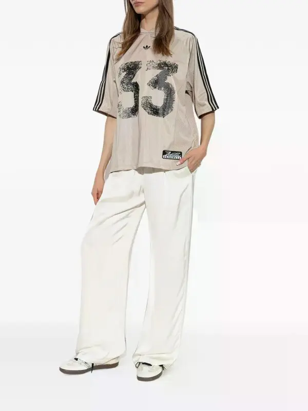 Adidas Number-print Mesh-panel T-shirt