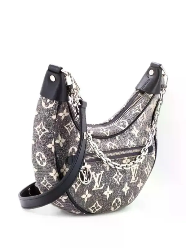 LOUIS VUITTON Loop Handbag Monogram Jacquard Denim Hobo Bag