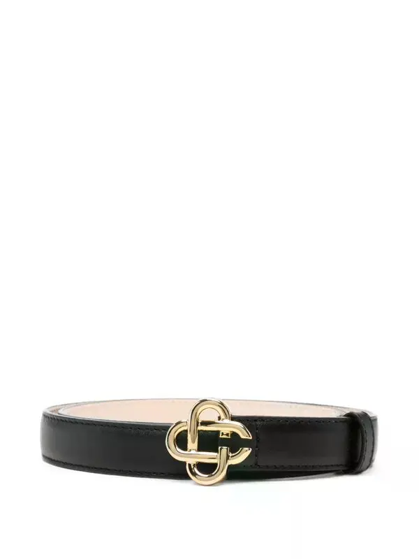 Casablanca Logo-buckle Leather Belt - Black