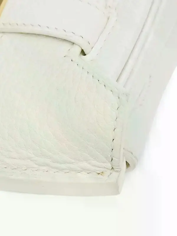 Hermès 2015 Taurillon Clemence Birkin 30 Tote Bag - White