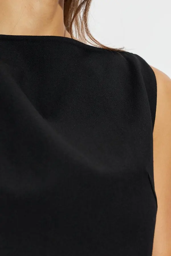 JIL SANDER Wool Top With Asymmetric Cut