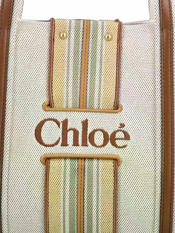 Chloé Small Woody Loop Tote Bag In Canvas