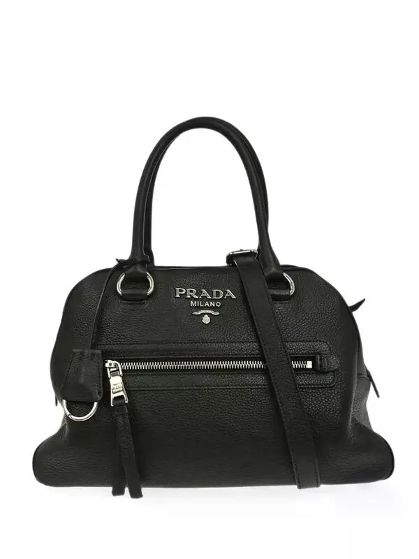Prada 2018 Grained Leather Tote Bag - Black
