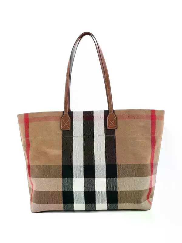 Burberry Soft House Check Canvas Medium Tote Bag - Brown