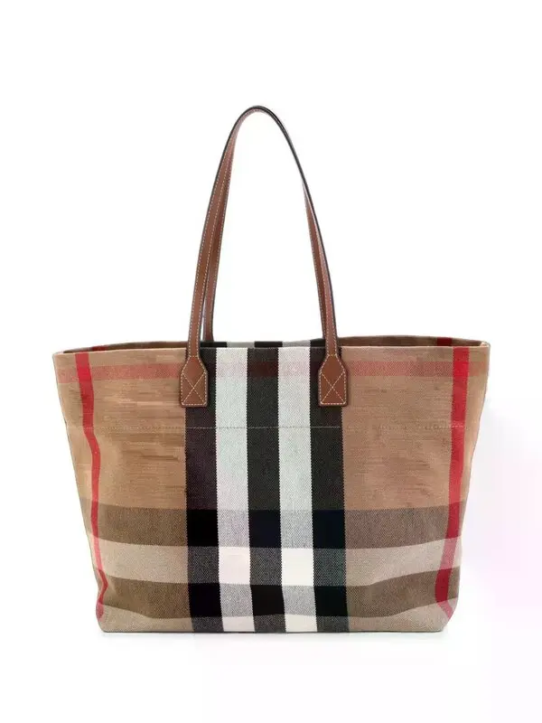 Burberry Soft House Check Canvas Medium Tote Bag