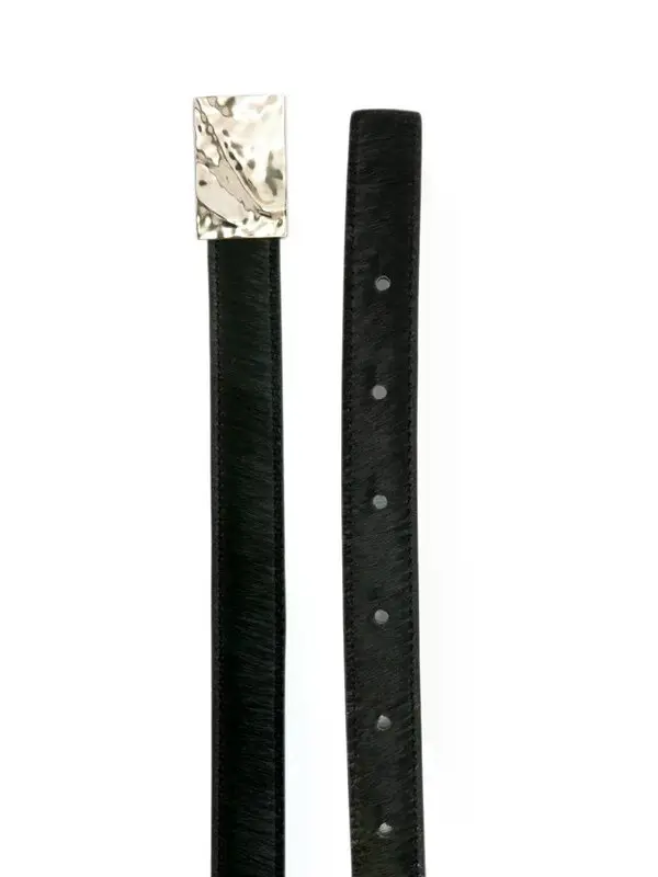 Loulou De Saison Hammered-effect Buckle Belt