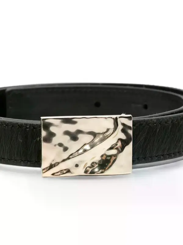 Loulou De Saison Hammered-effect Buckle Belt