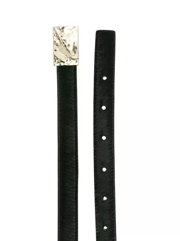 Loulou De Saison Hammered-effect Buckle Belt