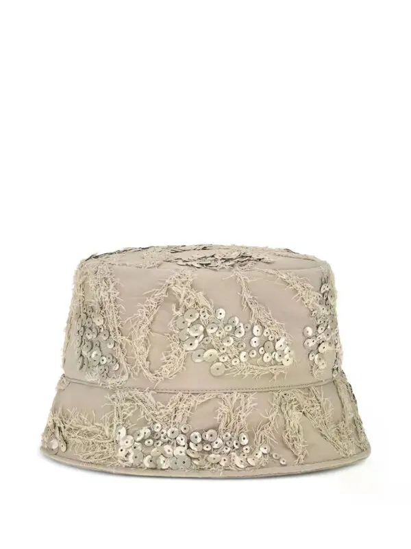 Brunello Cucinelli Sequin-embellished Frayed Bucket Hat