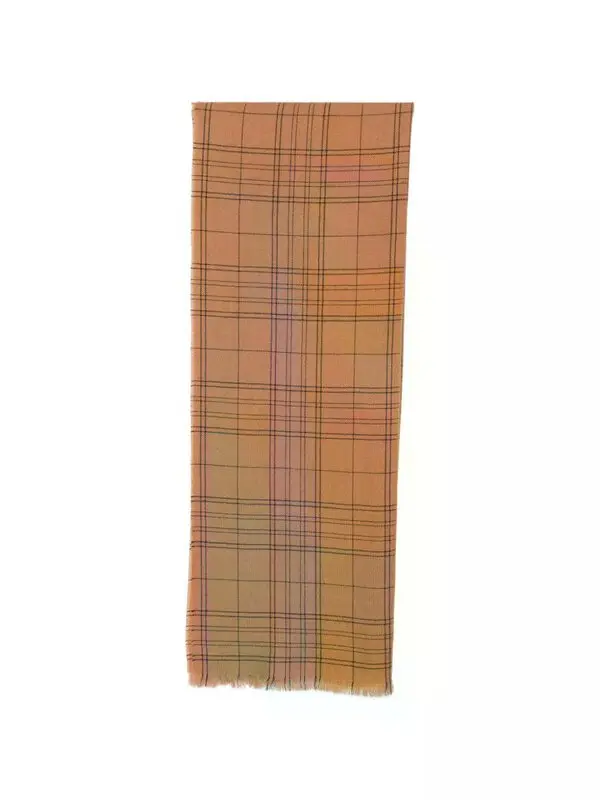 Destin Check Frayed-edge Scarf
