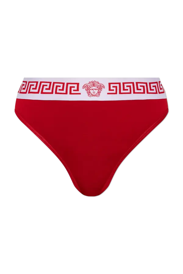 Versace High-waisted Cotton Briefs - Red