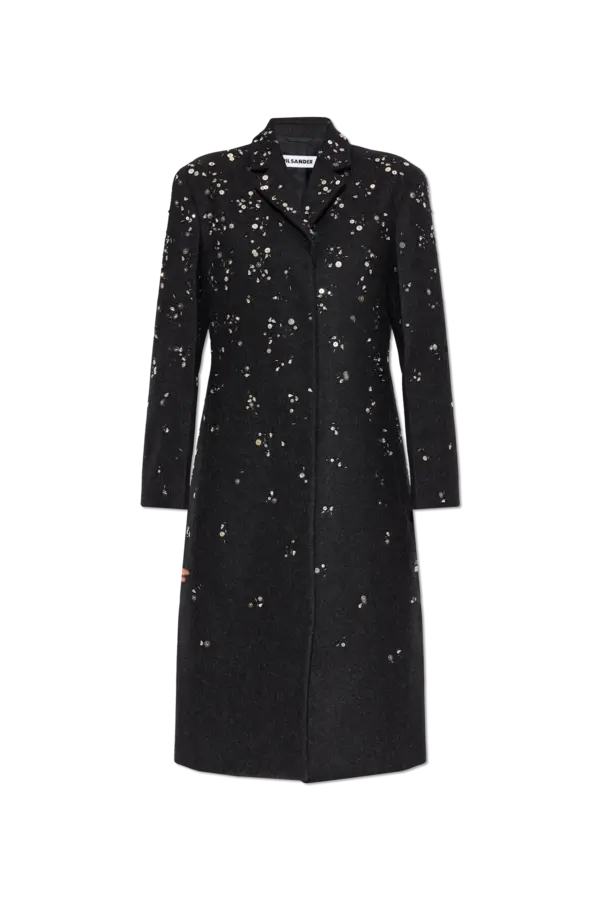 JIL SANDER Wool Coat With Sequins
