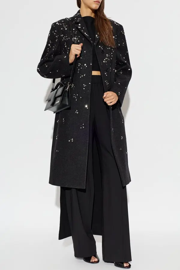 JIL SANDER Wool Coat With Sequins