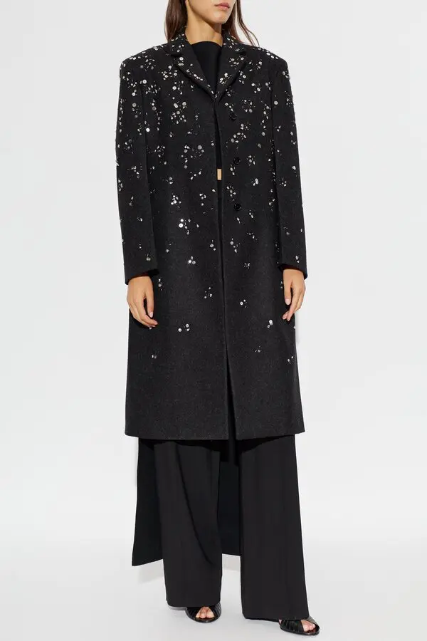 JIL SANDER Wool Coat With Sequins