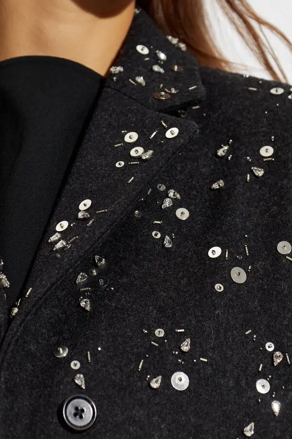 JIL SANDER Wool Coat With Sequins