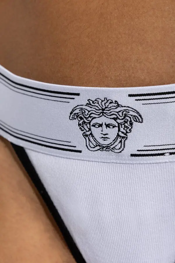 Versace Cotton Logo Thong