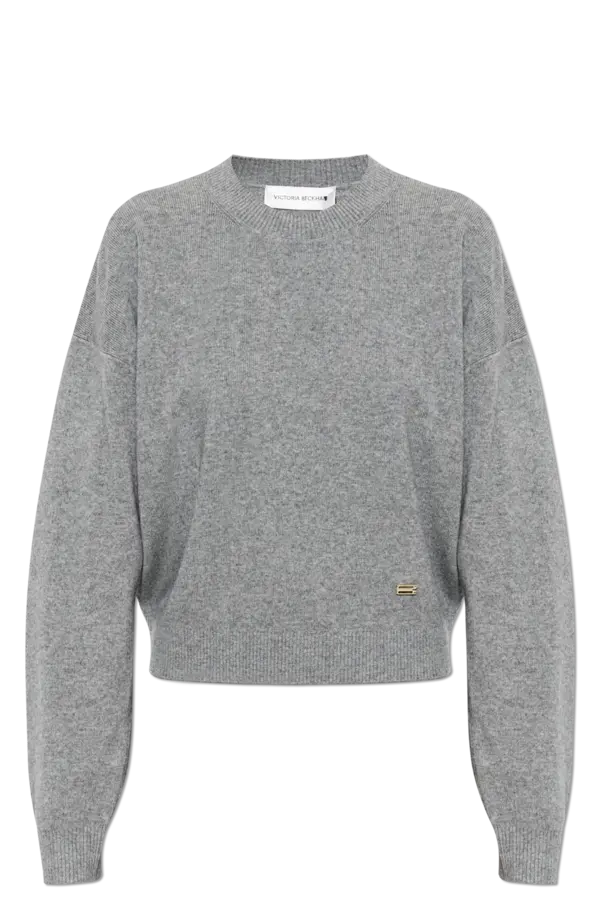 Victoria Beckham Wool Sweater With A Crew Neckline - Grey