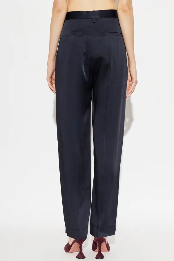 Victoria Beckham Satin Pleated Pants