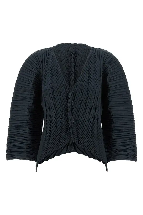 Issey Miyake Unfurling Pleats Cardigan - Black