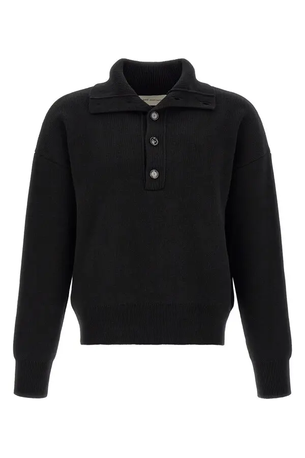 AMI Paris De Caur' Patch Sweater - Black