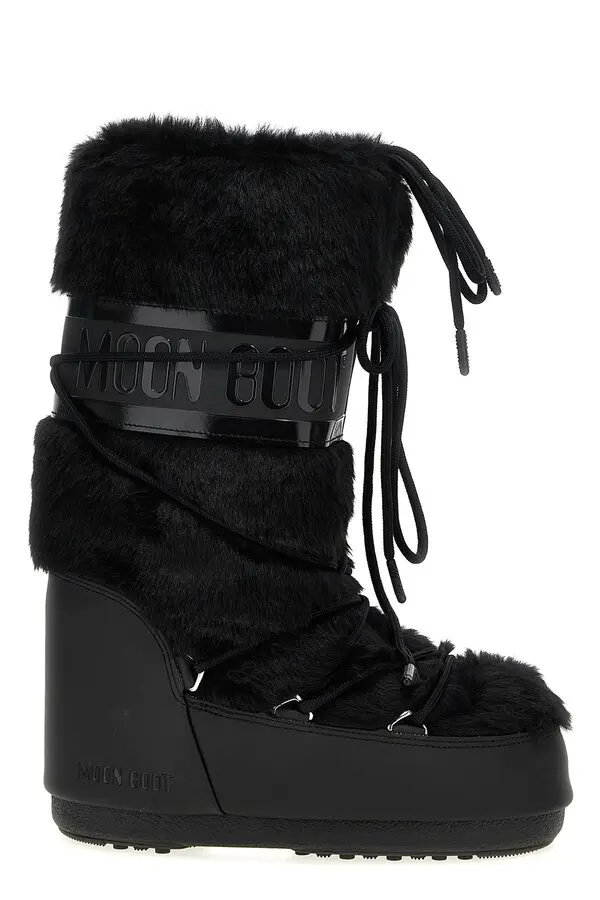 Moon Boot Icon Faux Fur' Boots - Black