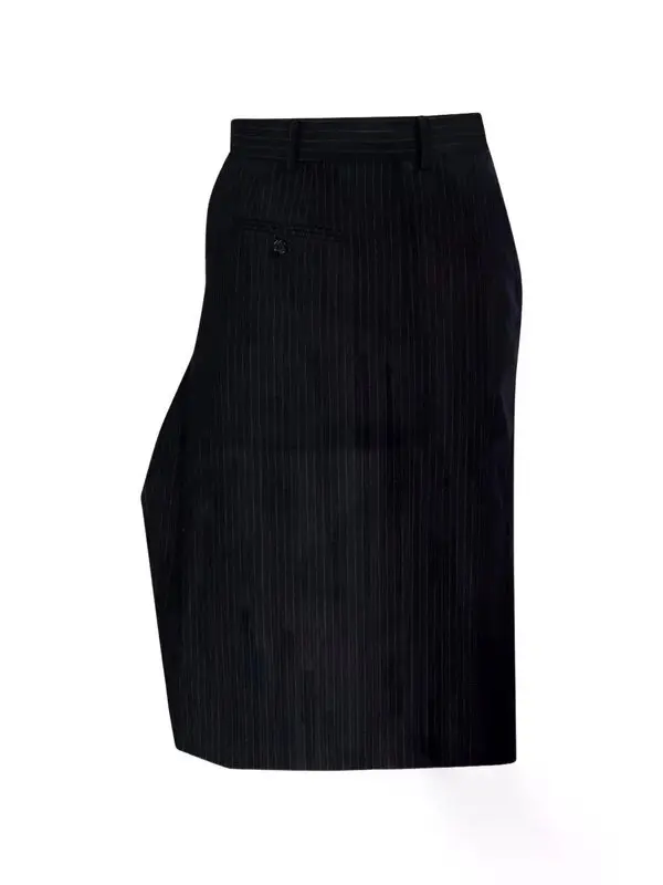 RE CODE Pinstripe-pattern Pleated Midi Skirt