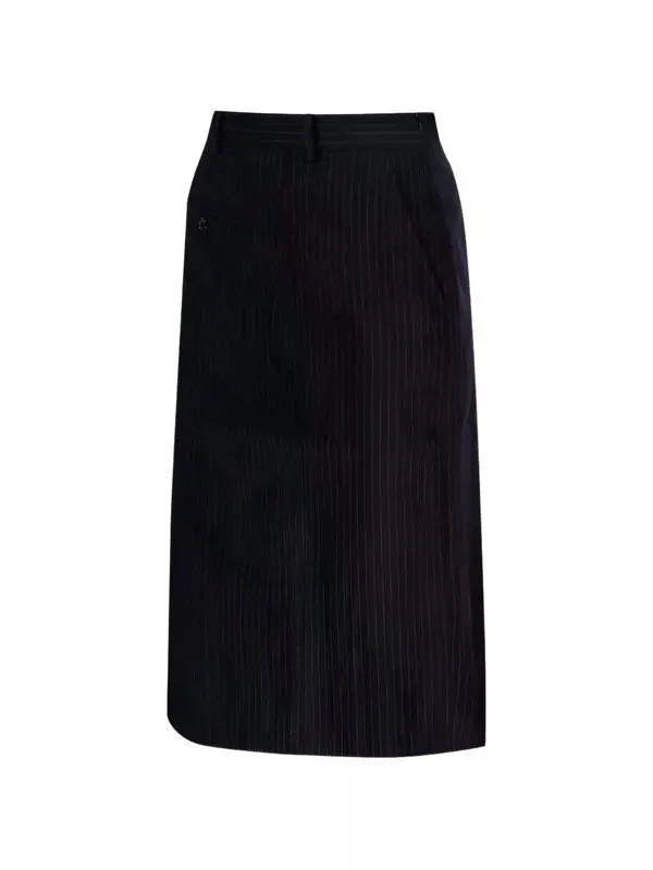 RE CODE Pinstripe-pattern Pleated Midi Skirt