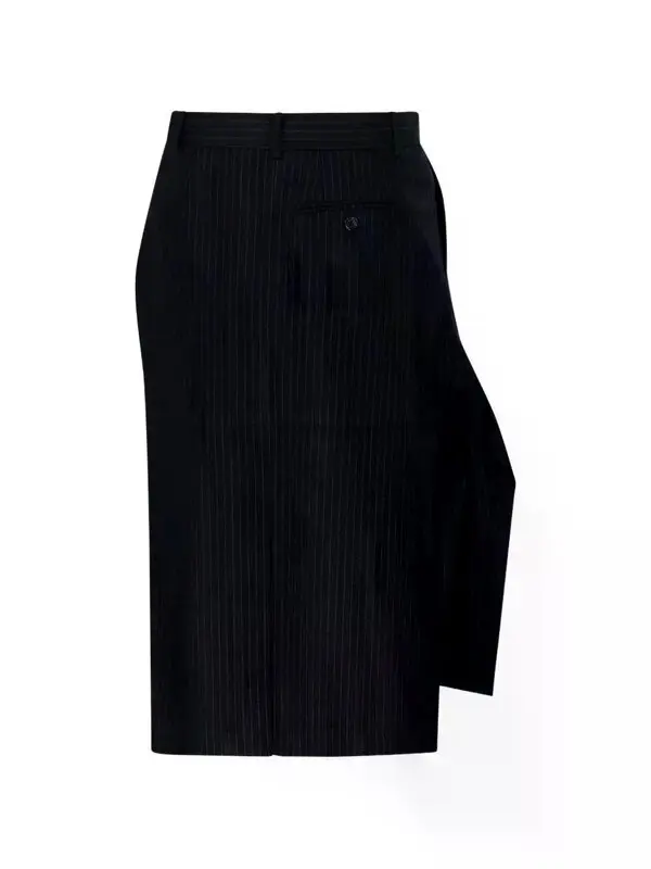 RE CODE Pinstripe-pattern Pleated Midi Skirt