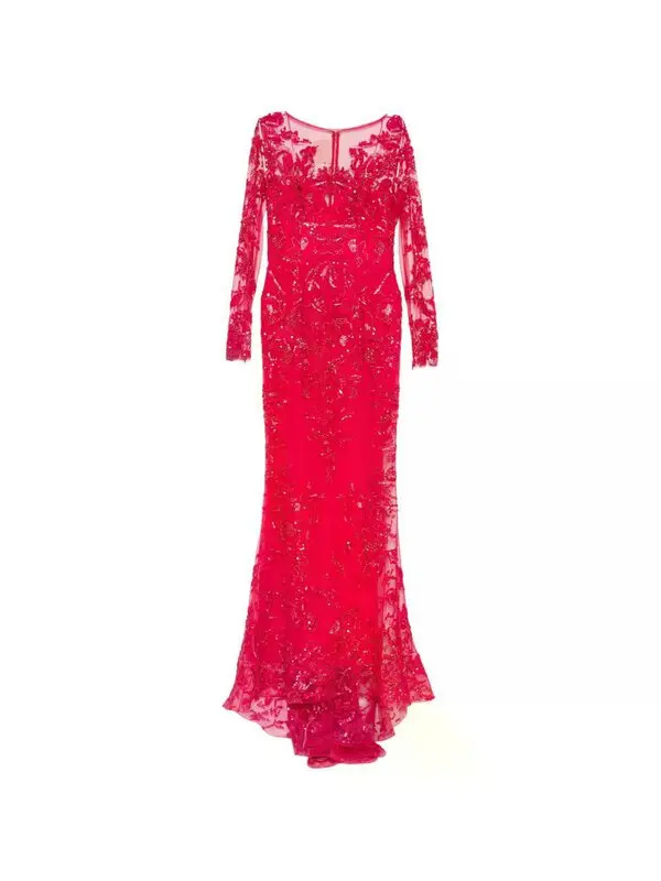 Zuhair Murad Lace-embellished Fishtail Gown - Pink