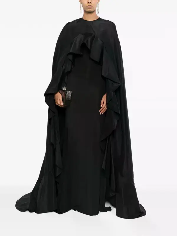 Naeem Khan Ruffled Silk Cape