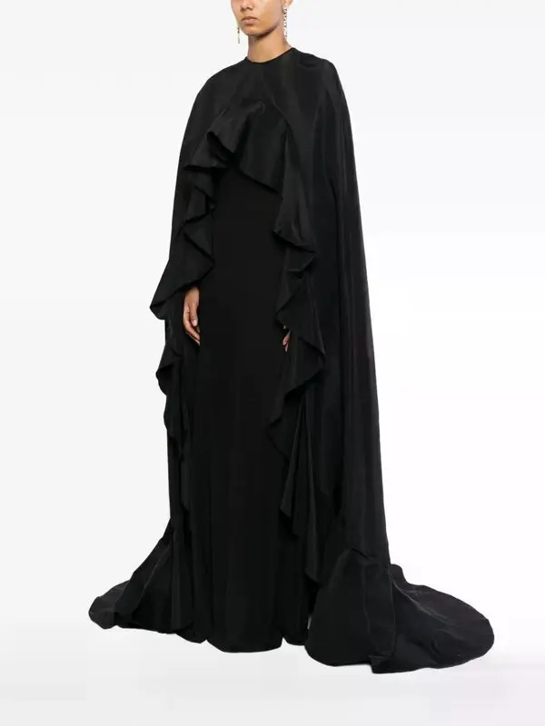 Naeem Khan Ruffled Silk Cape