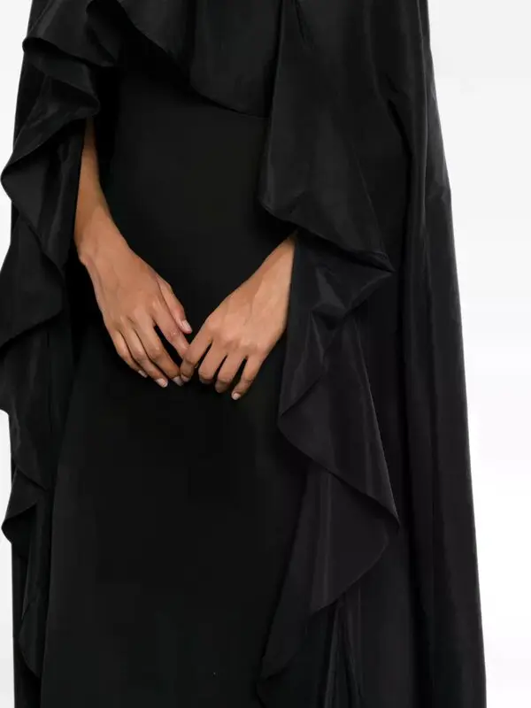Naeem Khan Ruffled Silk Cape