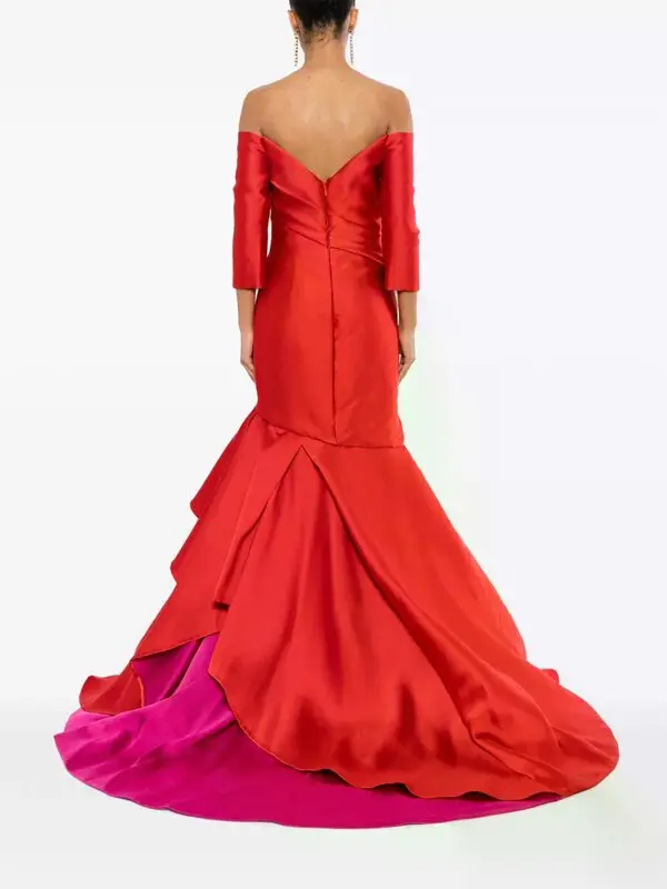 Monique Lhuillier Off-shoulder Fishtail Gown