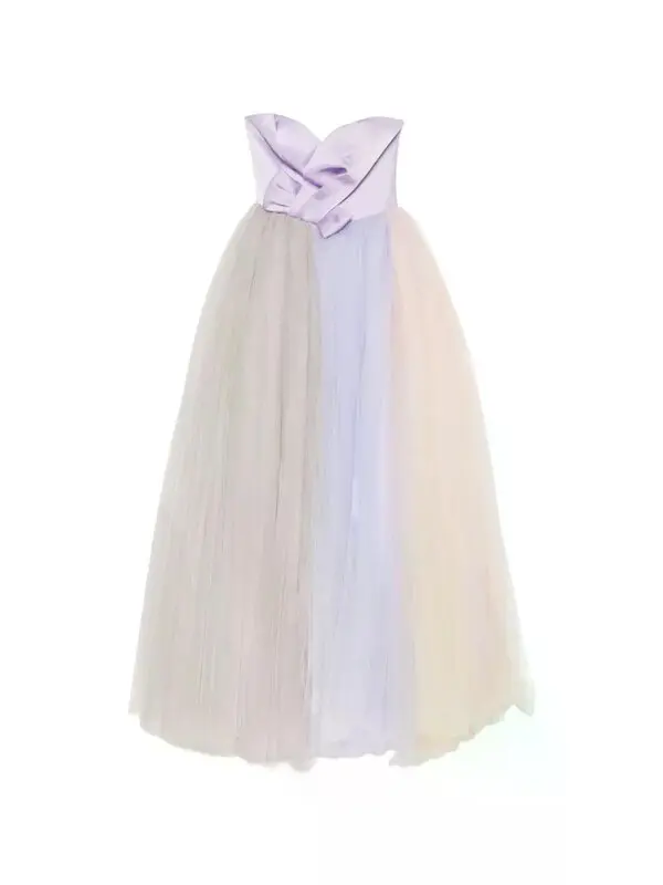 Viktor & Rolf Strapless Rainbow Tulle Gown