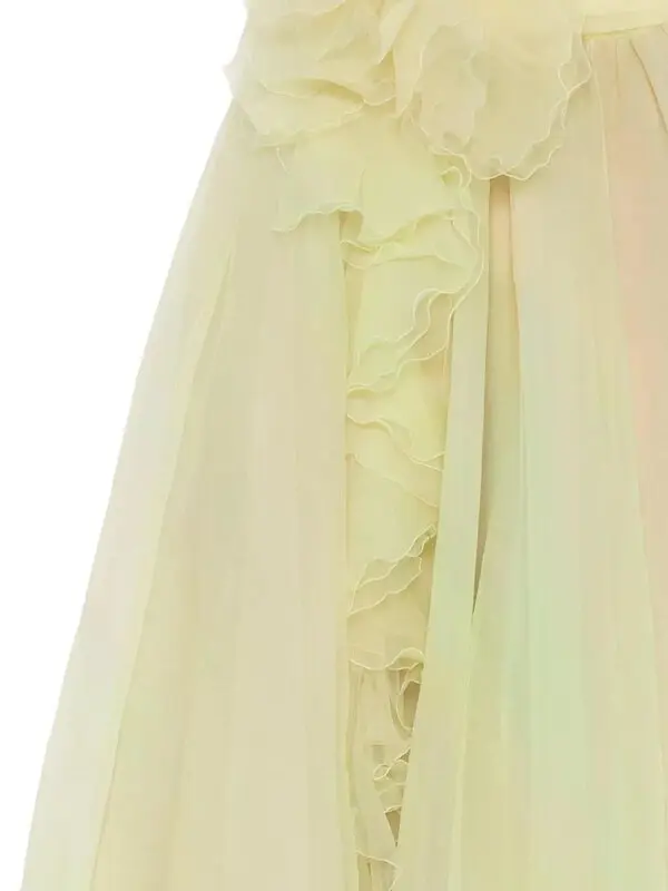 Marchesa One-shoulder Ruffled Gown