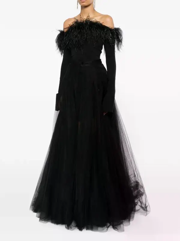 Monique Lhuillier Illusion Tulle Overlay Skirt