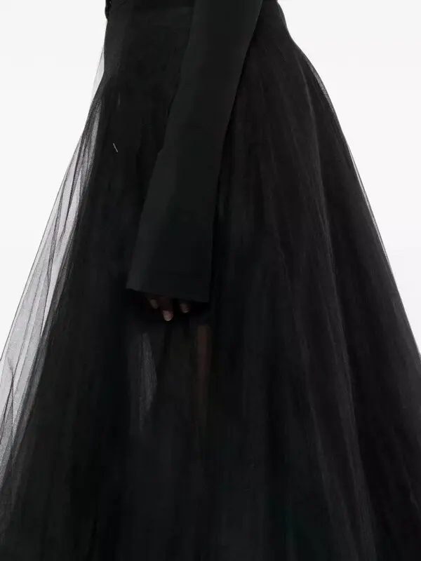 Monique Lhuillier Illusion Tulle Overlay Skirt