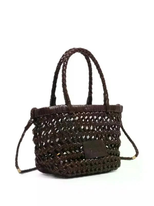 Bimba Y Lola Dark Plaited Leather Mini Bag - Brown
